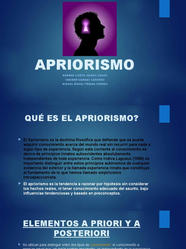 Definición y Ejemplos de Apriorismo | PDF | A priori y a posteriori ...