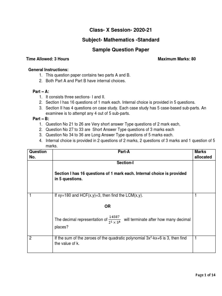 MathsStandard SQP PDF | PDF | Circle | Geometry