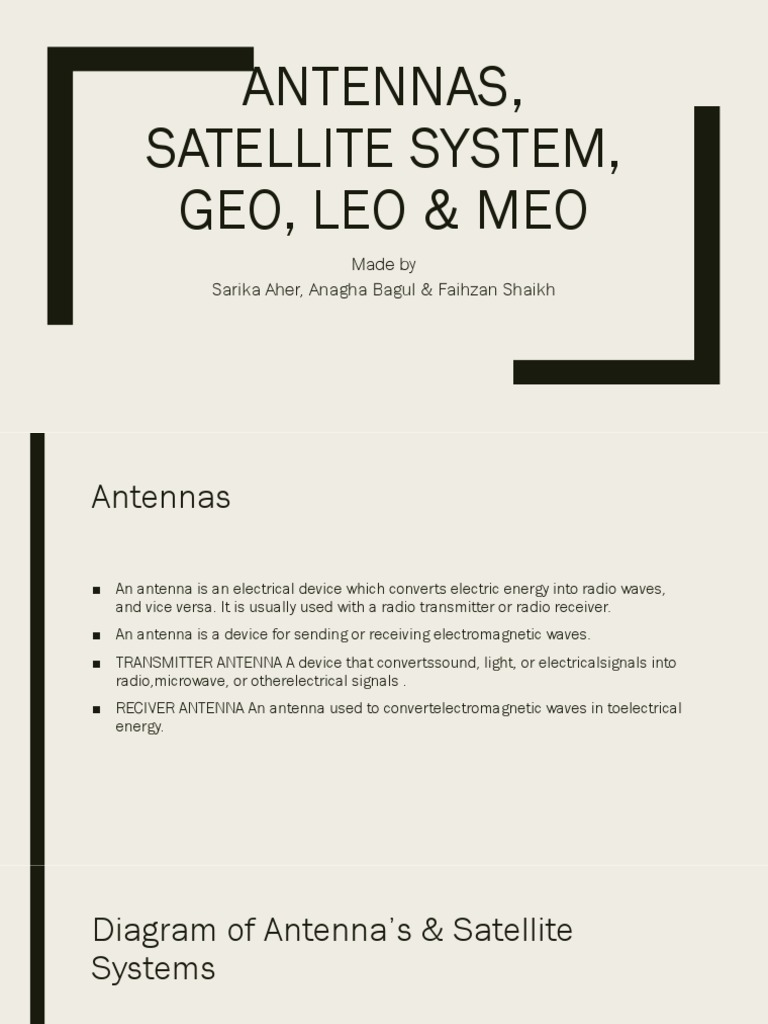 Antennas, Satellite System, GEO, LEO | PDF | Communications Satellite ...