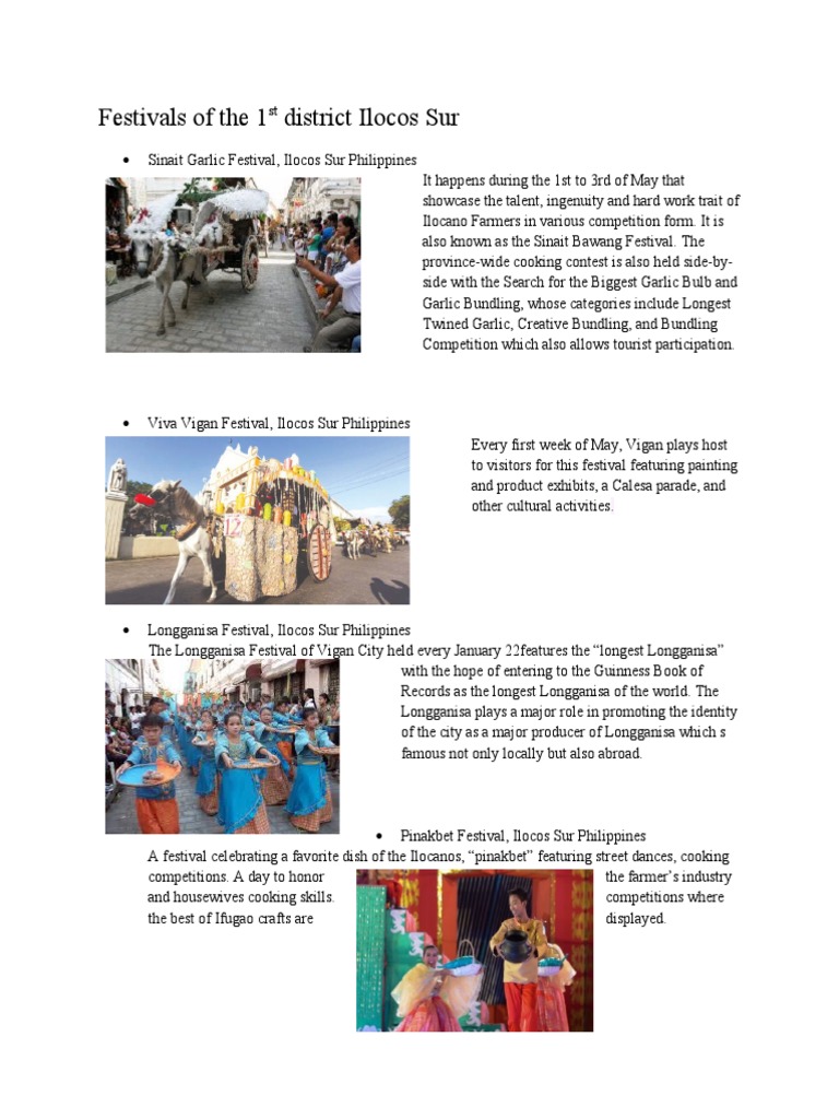 Festivals of The 1st District Ilocos Sur | PDF