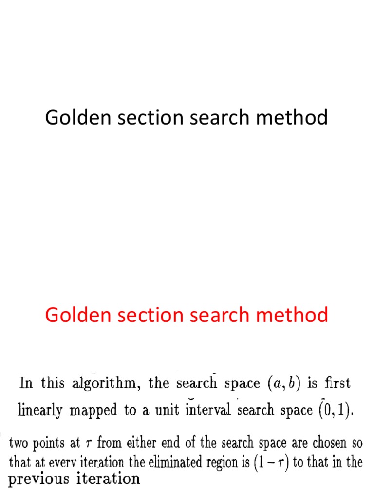 Golden Section Search Method | PDF