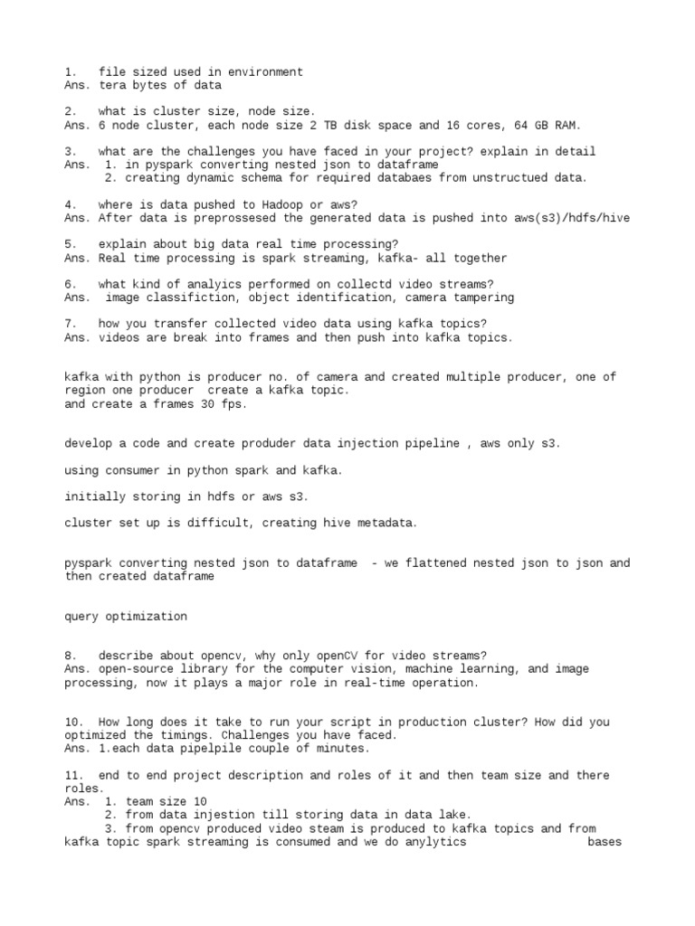 Interview Question | PDF | Apache Spark | Apache Hadoop