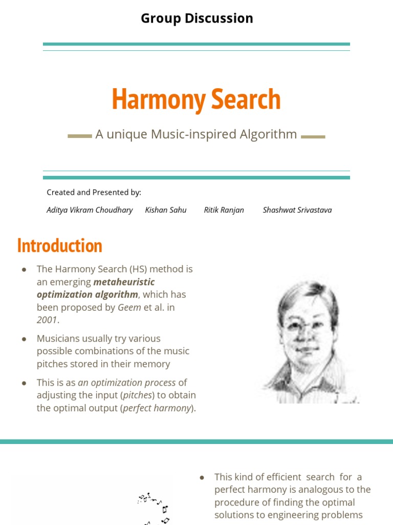 Harmony Search: Group Discussion | PDF | Metaheuristic | Mathematical ...