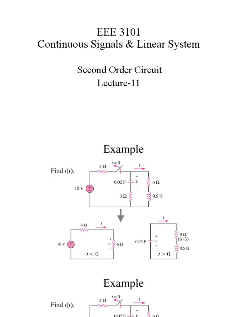 EEE 3101 Continuous Signals & Linear System: Second Order Circuit ...