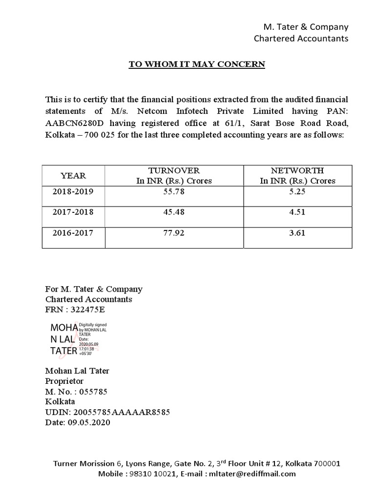 Current Annual Turnover | PDF