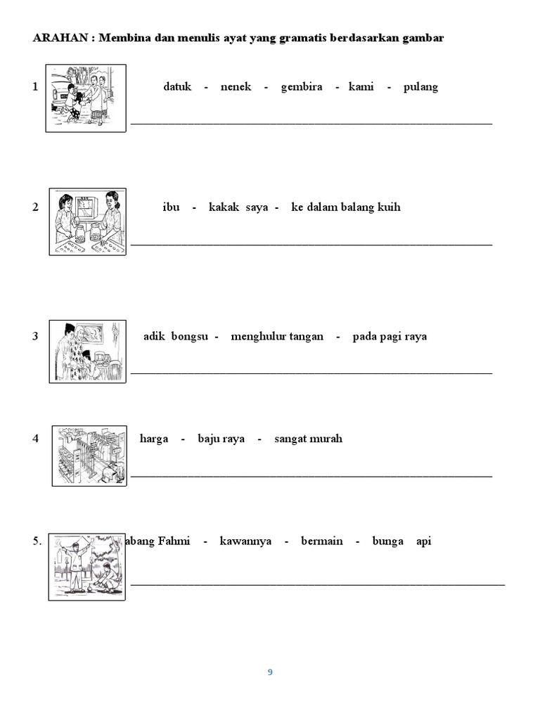 Latihan Membina Ayat Berdasarkan Rangkai Kata Yang Diberi | PDF