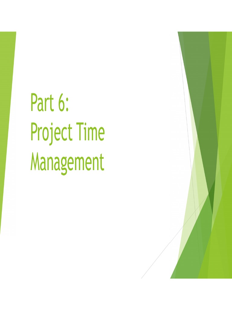 Project Time Management PDF PDF Scheduling Production Processes