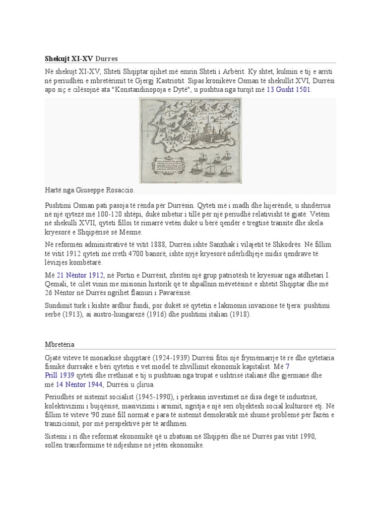 Shekujt XI Durresi | PDF