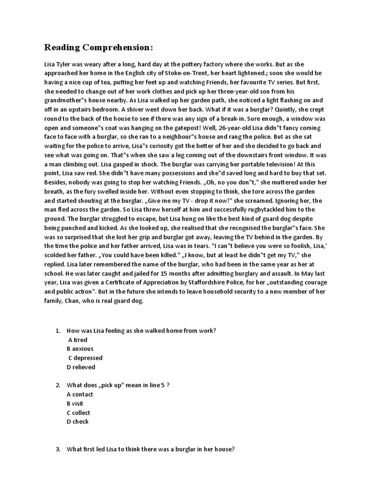 Reading Comprehension | Download Free PDF | Violence