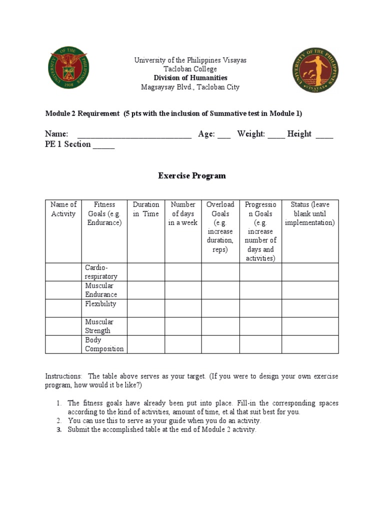 Exercise Program Design | PDF