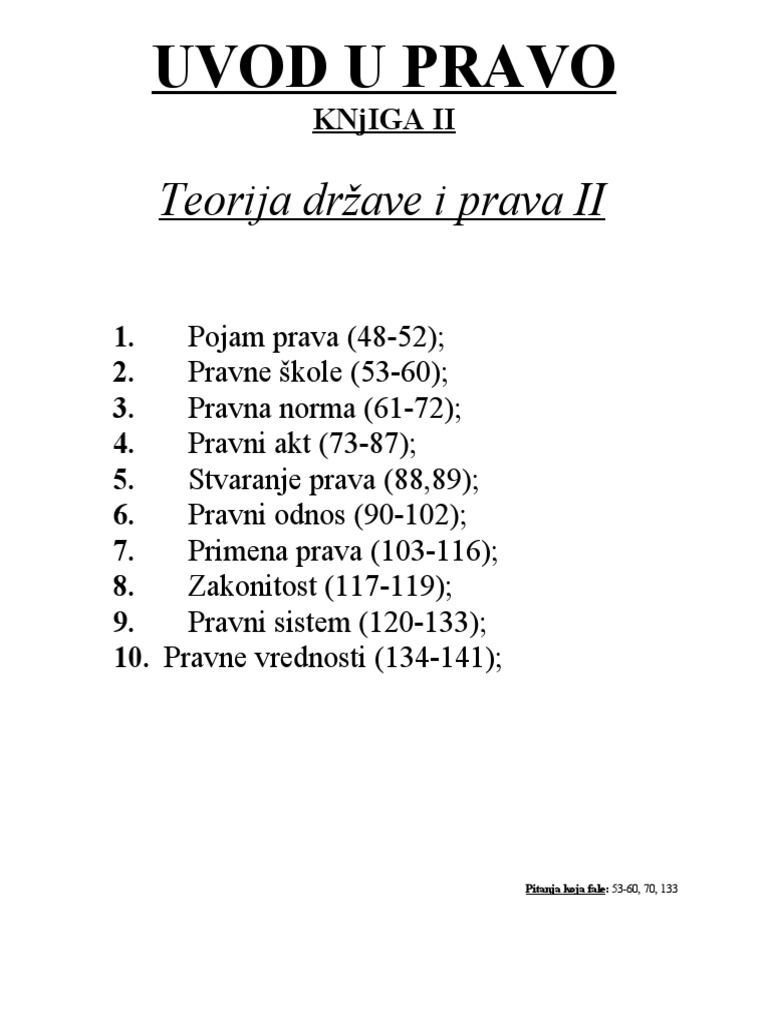Uvod U Pravo - II Knjiga | PDF