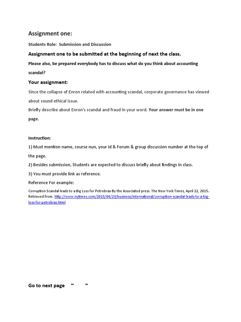 Assignment One:: Assignment One To Be Submitted at The Beginning of ...