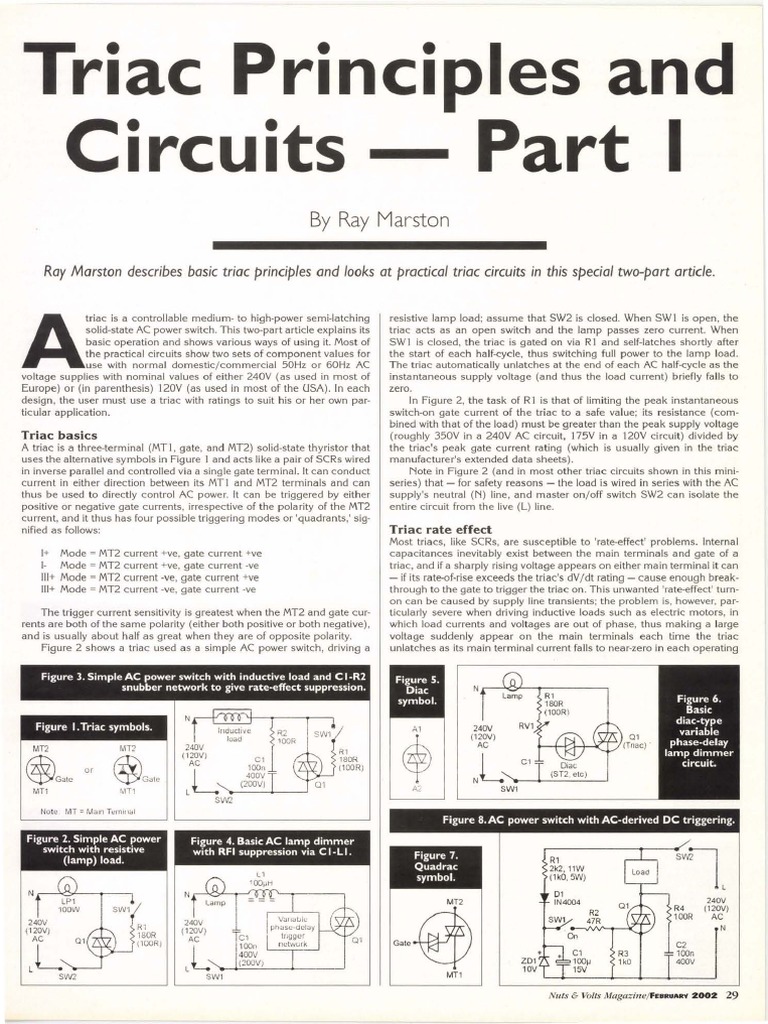 NV 2002-02 Triac Principles and Circuits Parts 1-2 | PDF | Electrical ...
