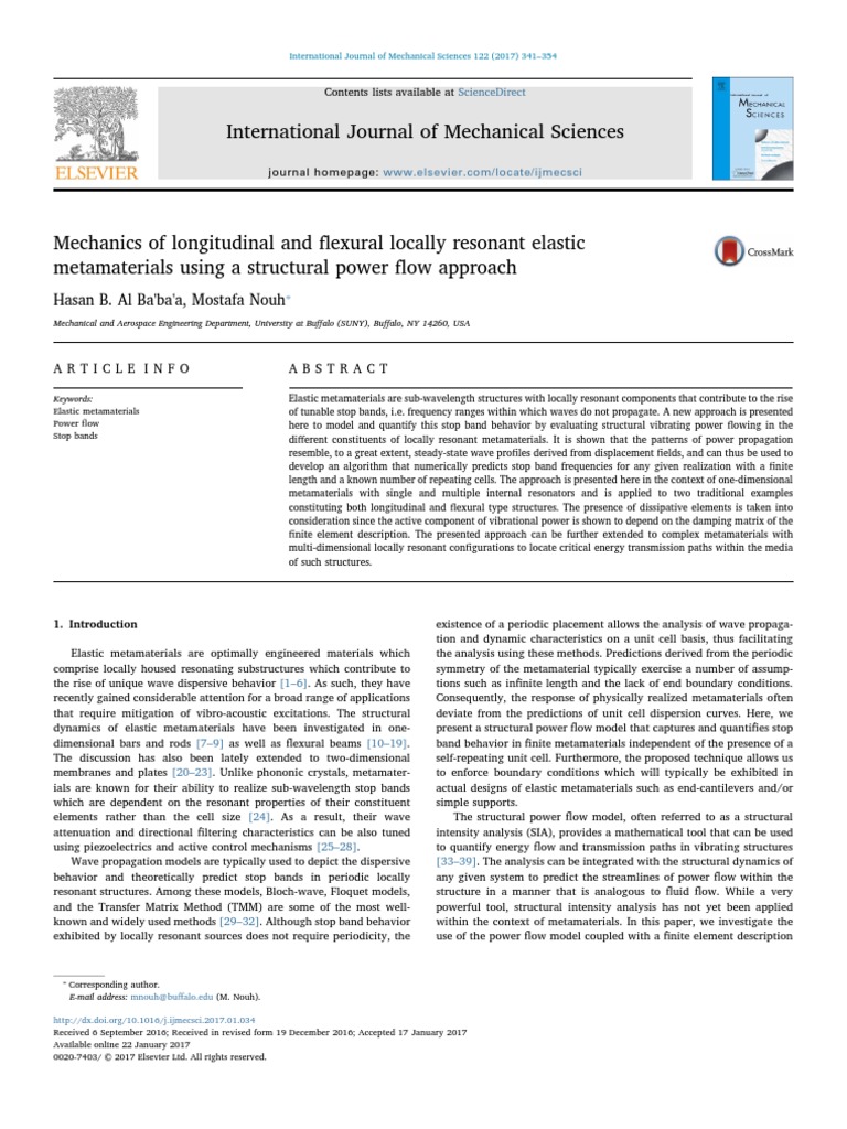Al, Nouh - 2017 - Mechanics of Longitudinal and Flexural Locally Resonant Elastic Metamaterials ...