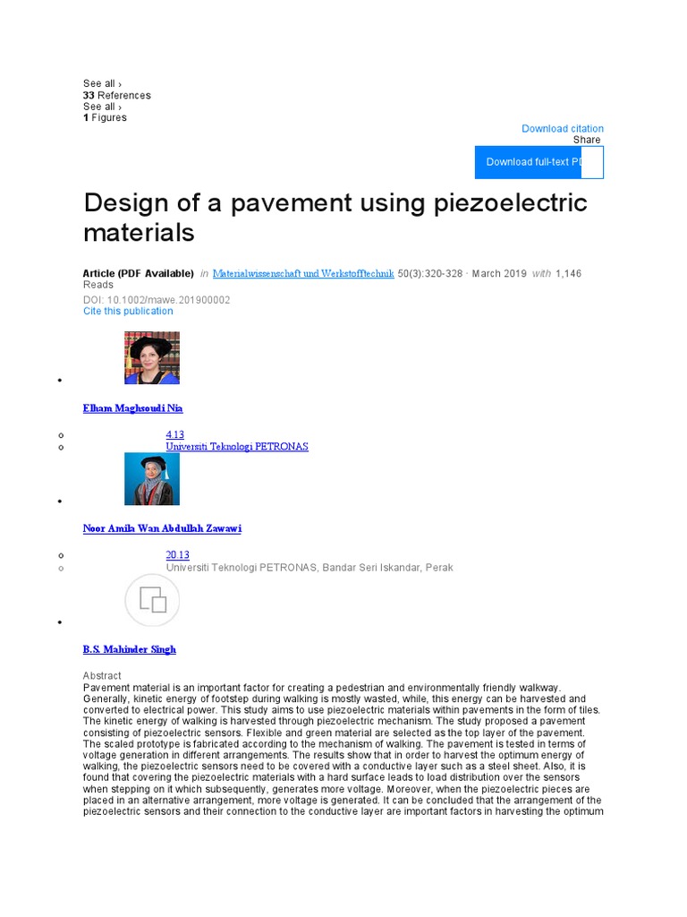 Phot Electric Pavement | PDF | Piezoelectricity | Energy Harvesting