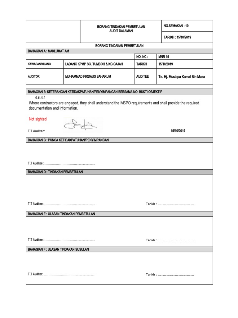 Car Form 19 | PDF