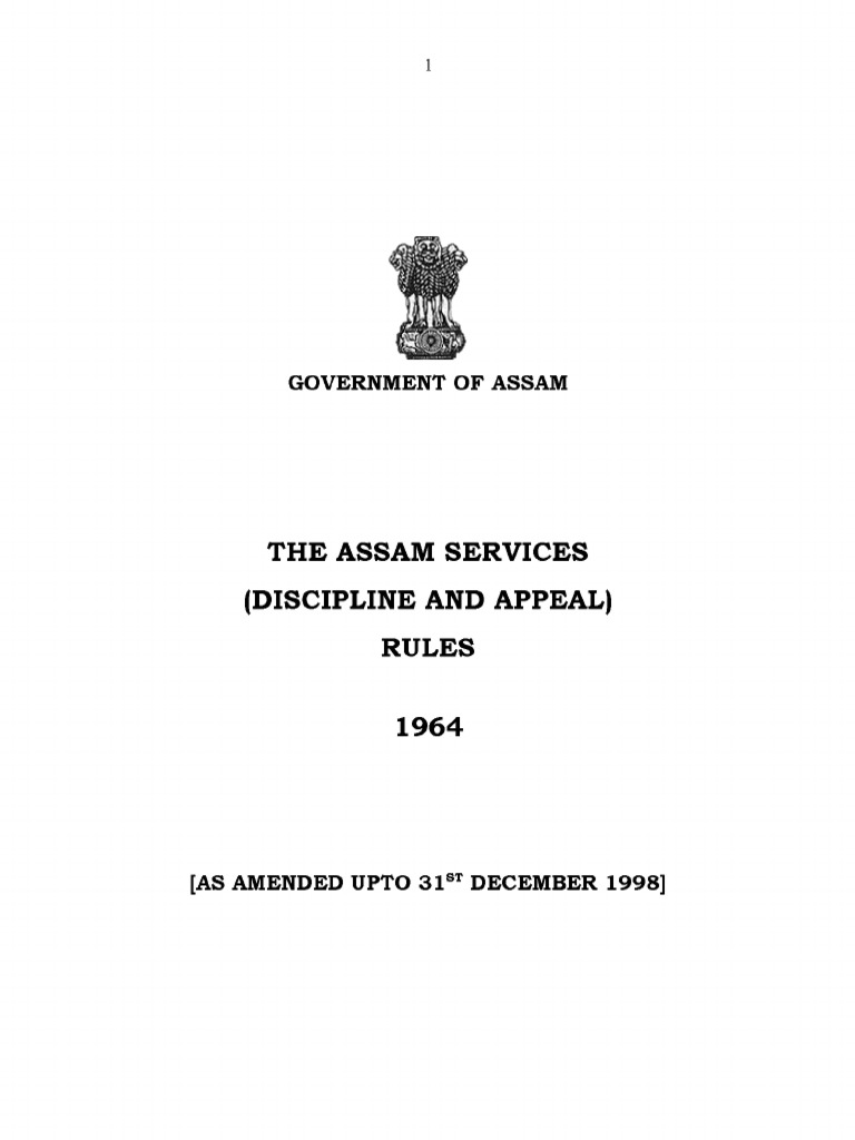 Assam Service (Discipline and Appeal) Rules 1964 - 0 | PDF