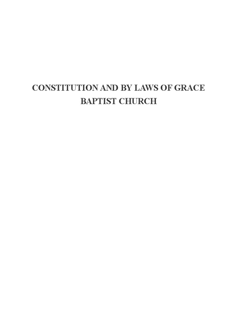 Grace Baptist Church Constitution & Bylaws | PDF | Elder (Christianity ...