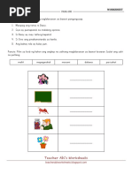 Salitang Magkatugma Worksheet | PDF