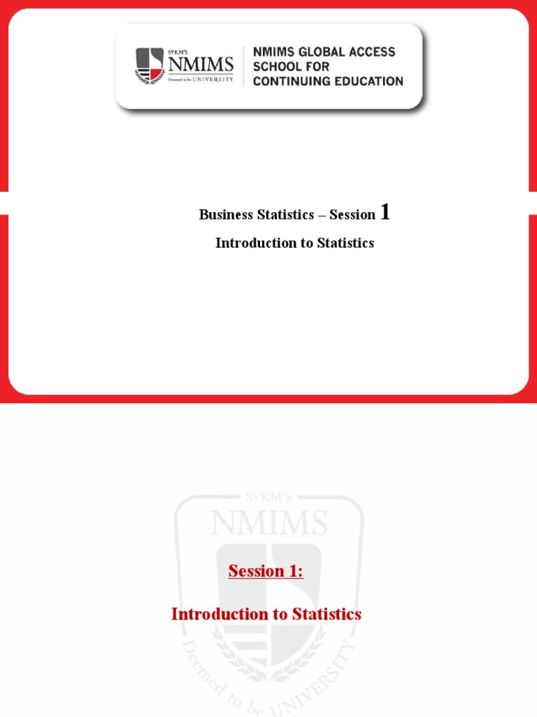 Business Statistics - Session Introduction To Statistics | PDF ...