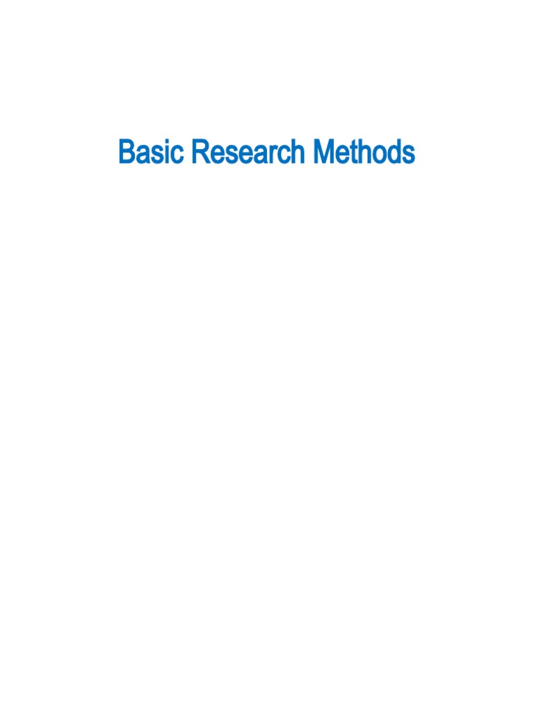 Basic Research Methods | PDF