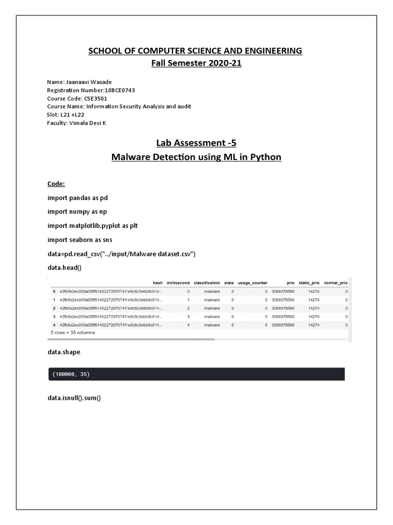 Machine Learning Malware Detection | PDF | Information Technology ...
