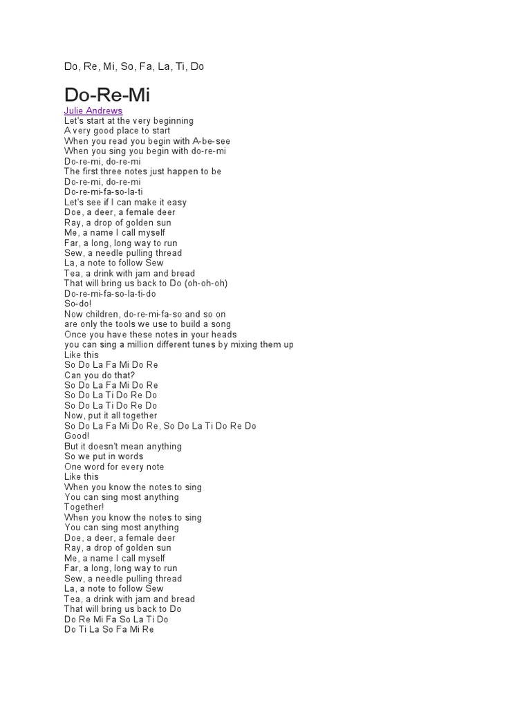 Do, Re, Mi, So, Fa, La, Ti, Do | PDF