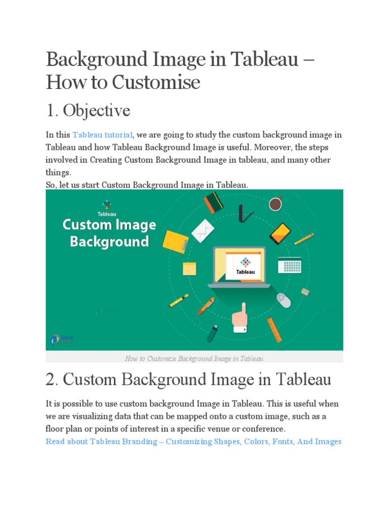 Customize Background Images in Tableau | PDF | Software | Computing