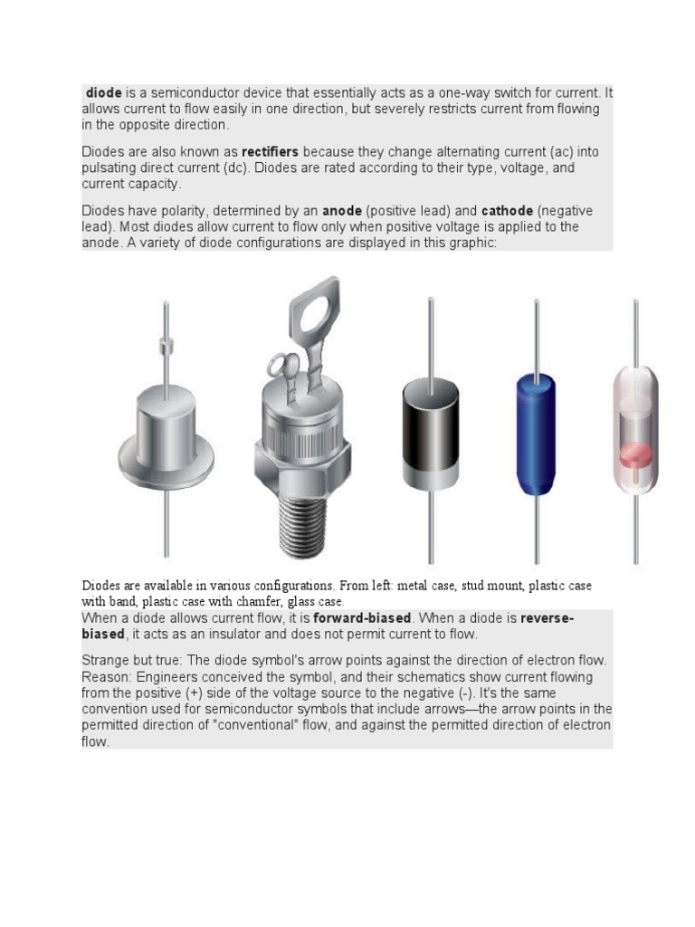 Diodes Are Available in Various Configurations. From Left: Metal Case ...