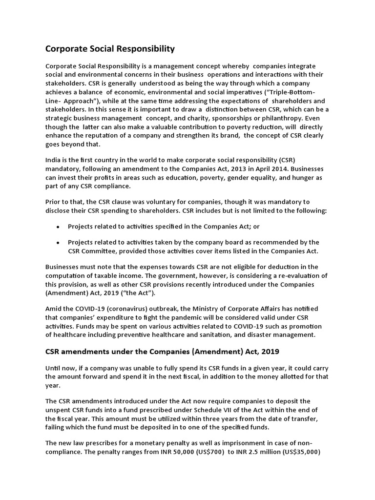 Corporate Social Responsibility | PDF | Reputation | Corporate Social ...
