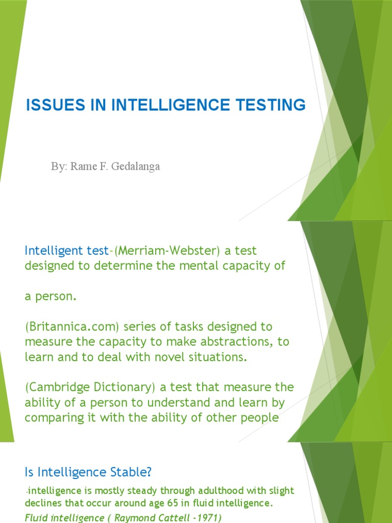 Challenges in Intelligence Testing | PDF | Intelligence Quotient ...