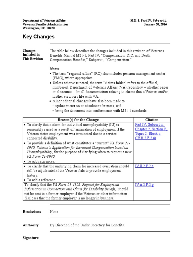 1-20-16 - Key Changes - M21-1IV - II - 2 - SecF | PDF | United States ...