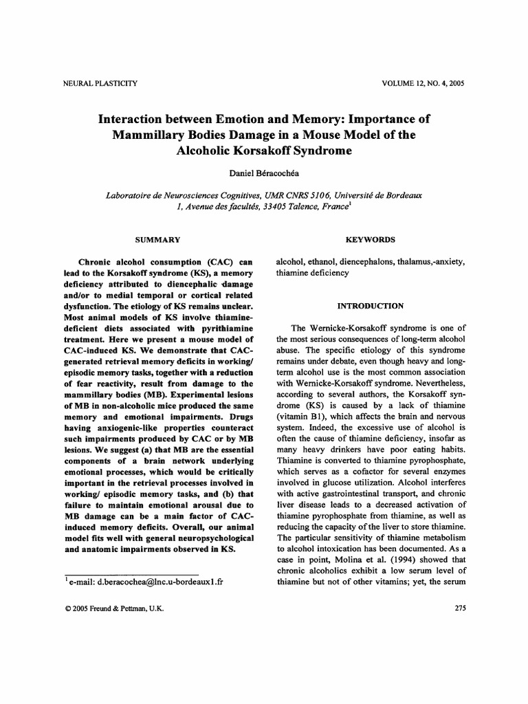 Interaction Between Emotion and Memory | PDF | Hippocampus | Amnesia