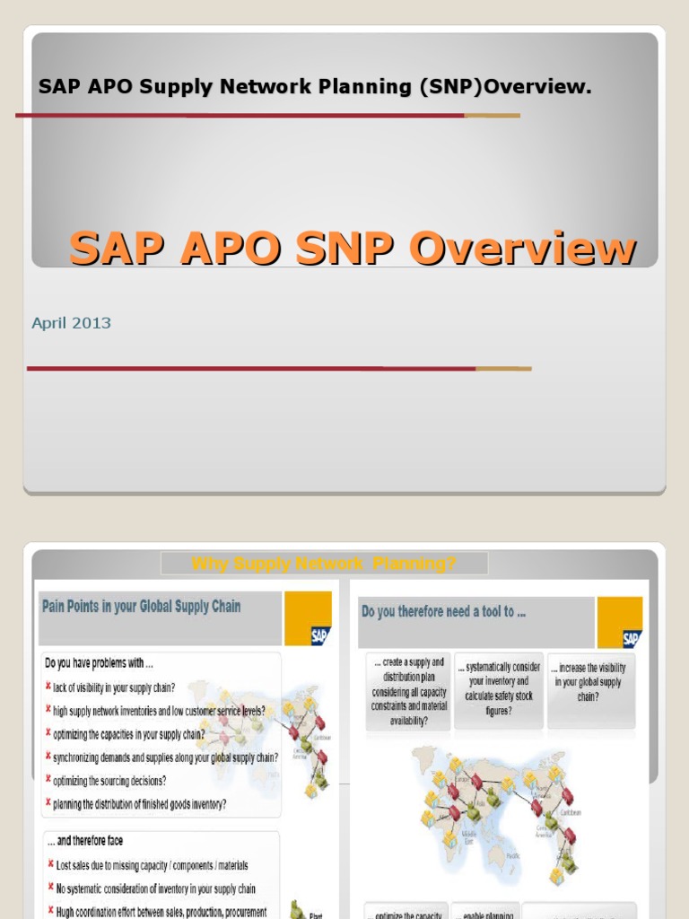 SAP APO SNP Overview and Benefits | PDF
