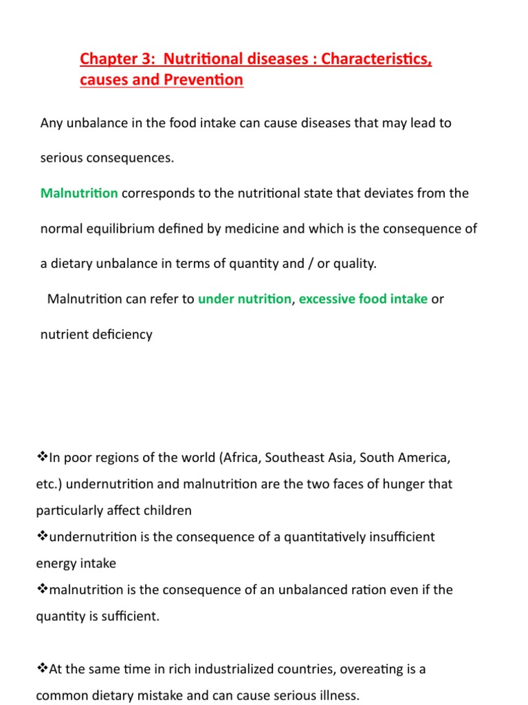 Chapter 3: Nutritional Diseases: Characteristics, Causes and Prevention ...