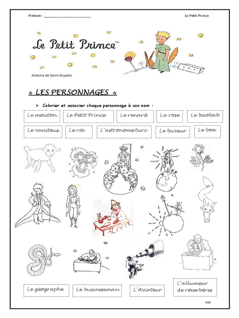 Activités Pédagogiques : Le Petit Prince | PDF | Le Petit Prince ...