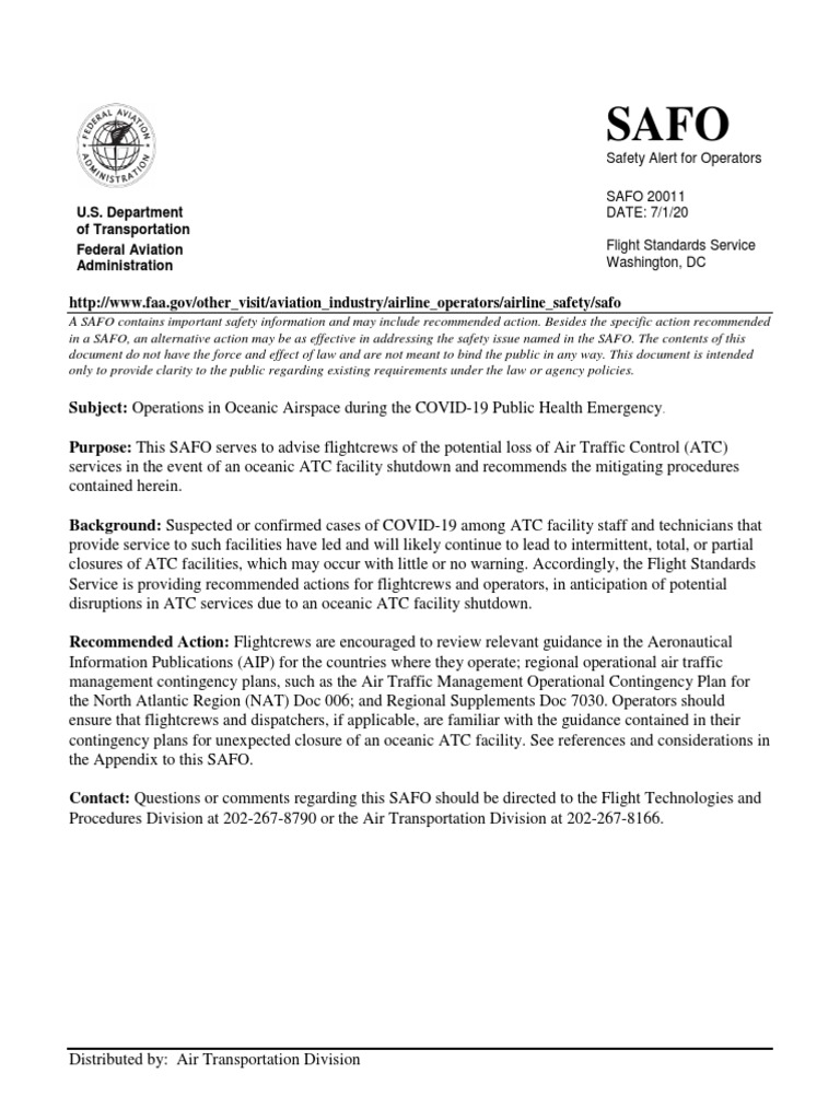 Oceanic ATC Shutdown Guidance | PDF | Air Traffic Control | Aviation Safety