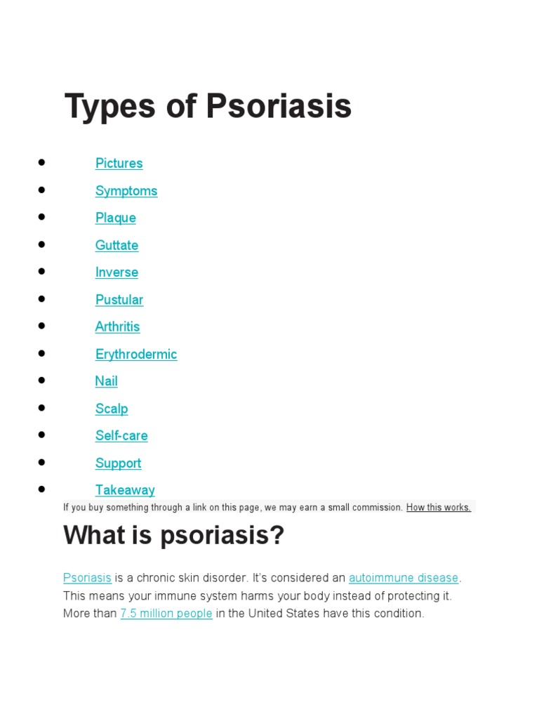 Types of Psoriasis Explained | PDF | Psoriasis | Arthritis