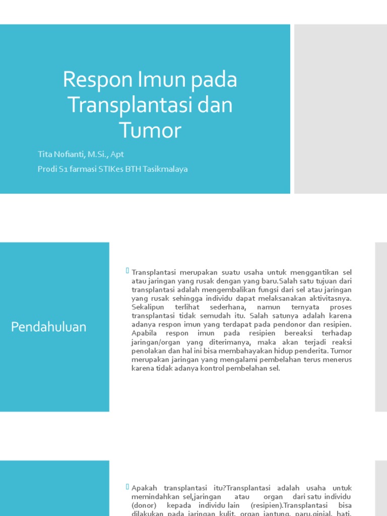 Respon Imun Pada Transplantasi Dan Tumor | PDF