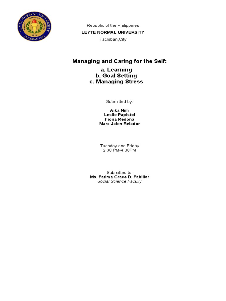 Written Report (Understanding The Self) | PDF | Self Efficacy | Metacognition