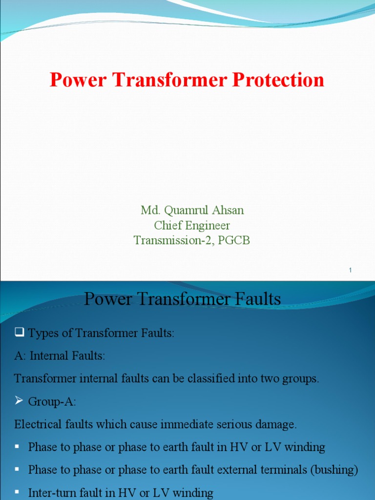 Power Transformer Protection | PDF | Transformer | Relay