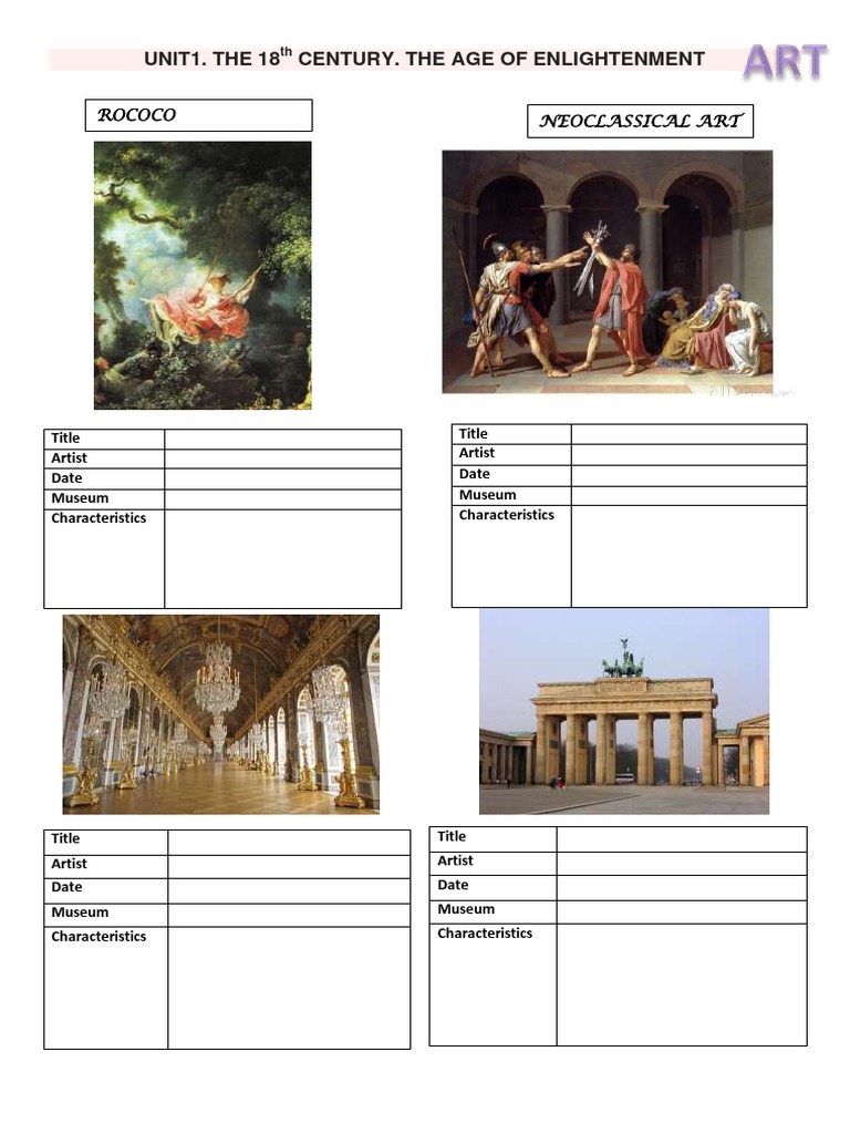 Unit1. The 18 Century. The Age of Enlightenment: Rococo Neoclassical ...