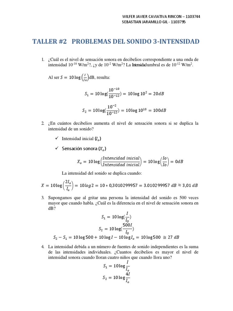 Taller Sonido | PDF | Sonido | Decibel