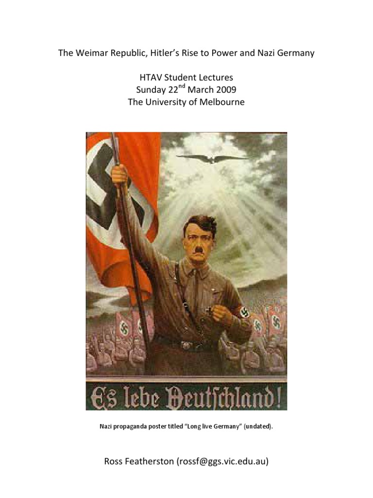 Weimar to Nazi Germany: A Study | PDF | Weimar Republic | Nazi Germany