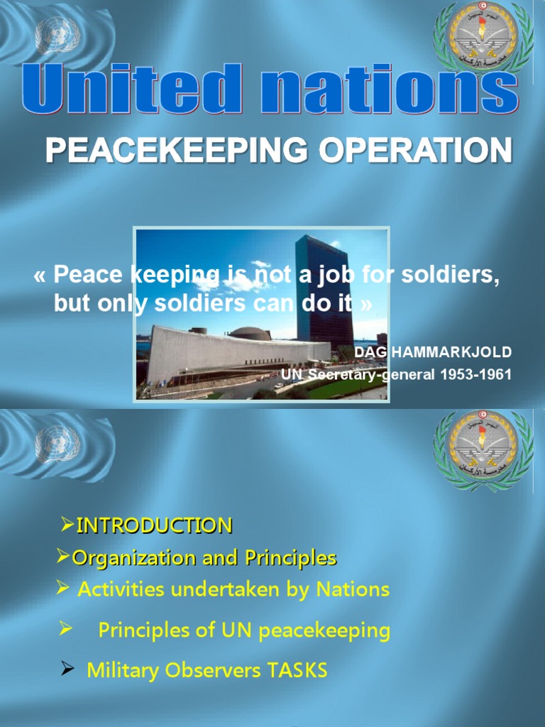UN Peacekeeping: Principles & Activities | PDF | Peacekeeping | United ...