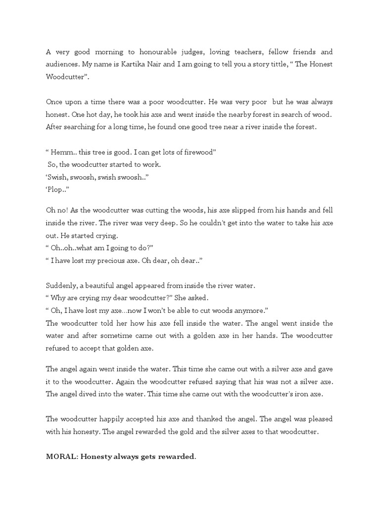 Storytelling Script For Primary School | PDF