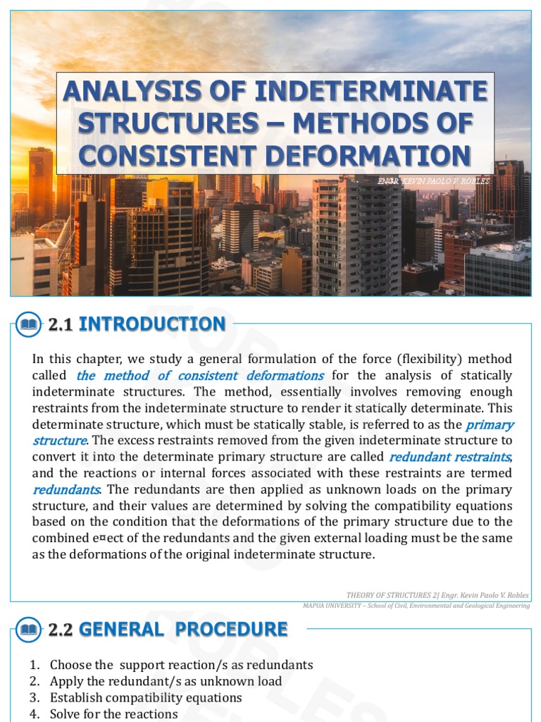 2 CE132P - Analysis of Indeterminate Structures - Method of Consistent Deformation (Robles ...