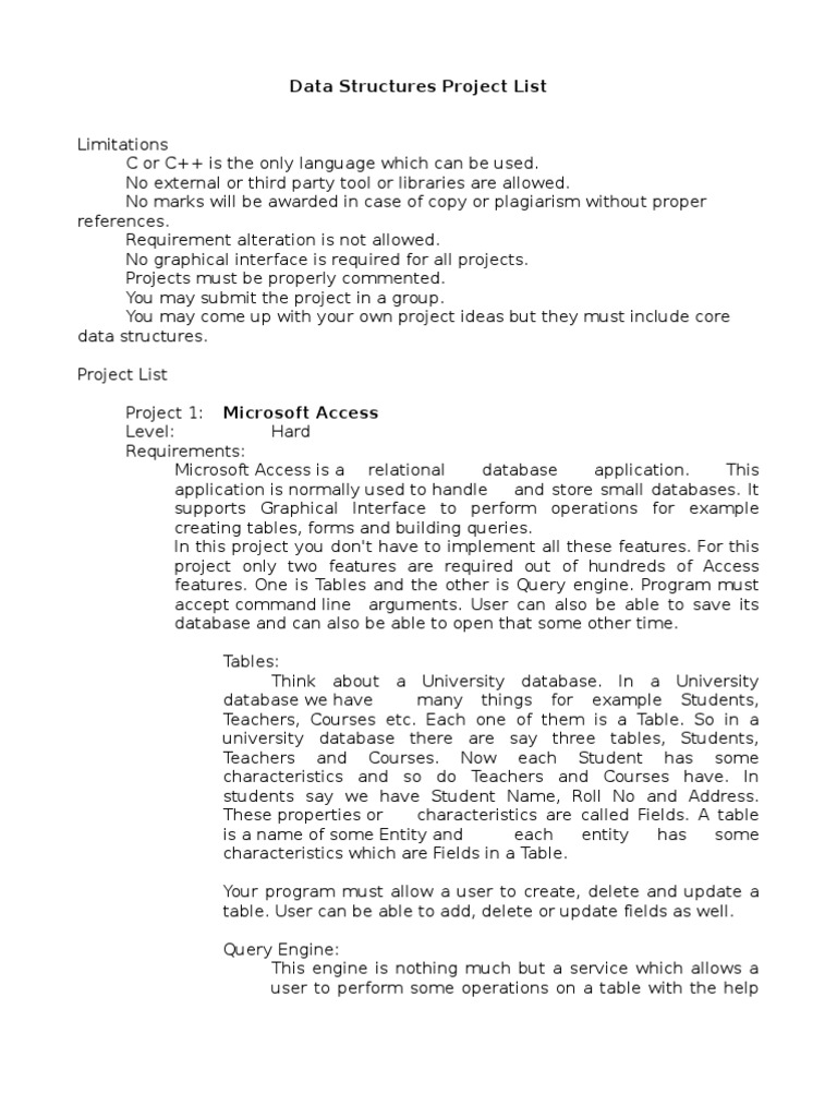 DSA Project List | PDF | Databases | Microsoft Access DSA Project List | PDF | Databases | Microsoft Access