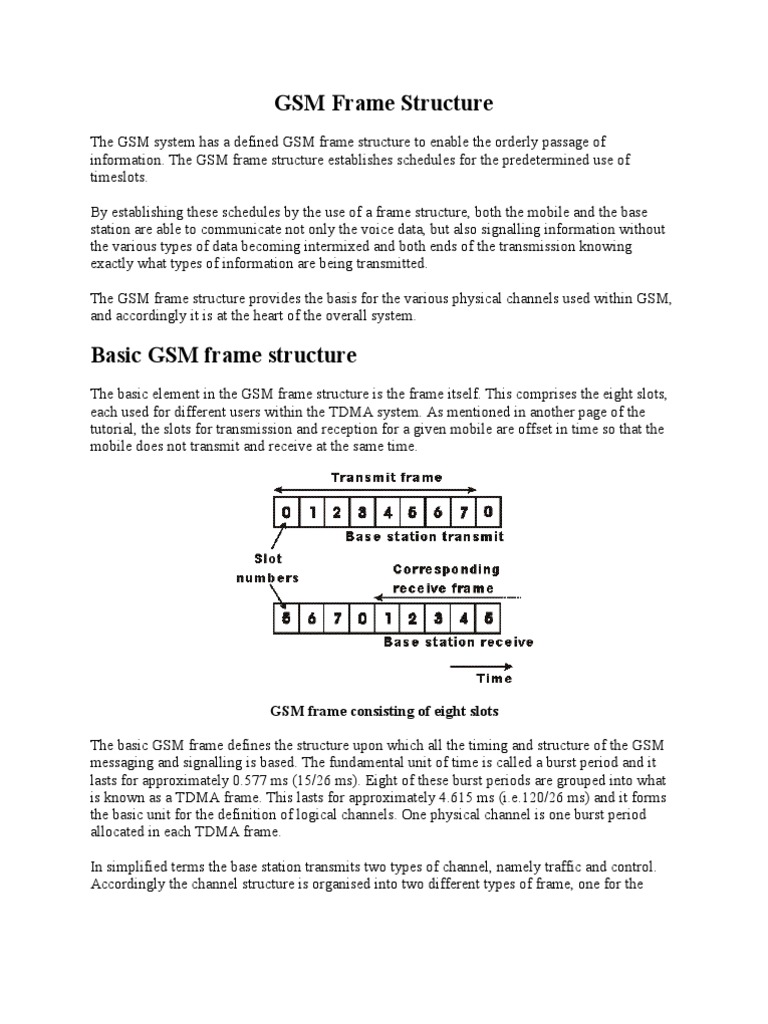 GSM Frame Structure | PDF | Gsm | Wireless