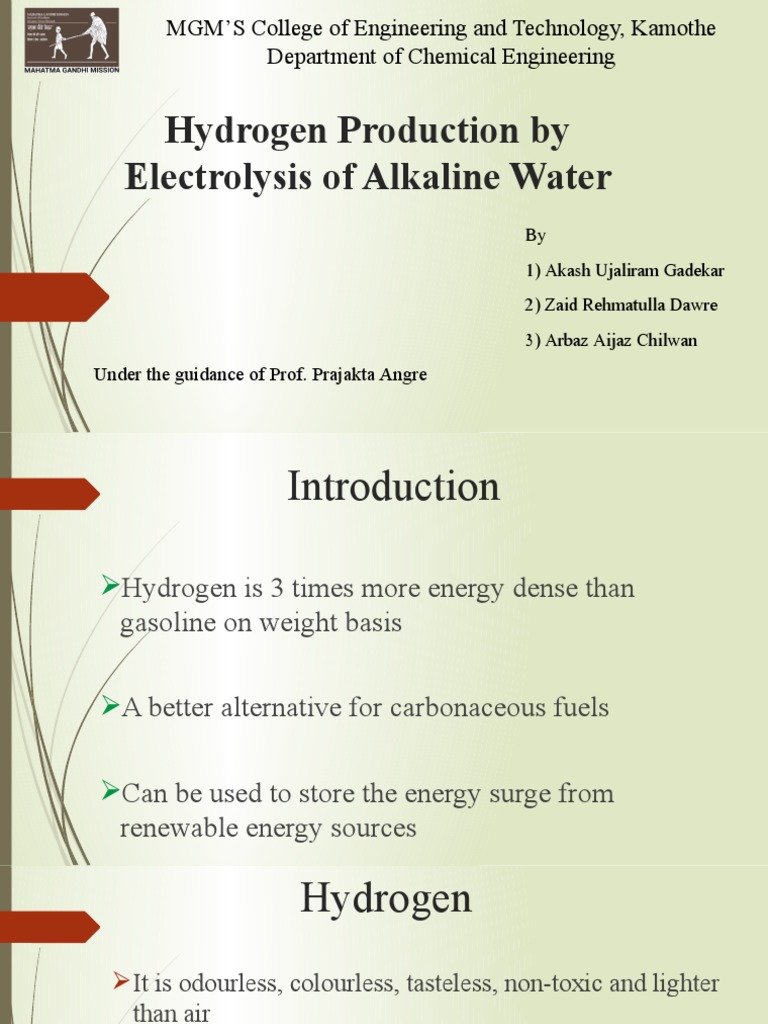 Hydrogen Production by Alkaline Water Electrolysis | PDF | Hydrogen ...